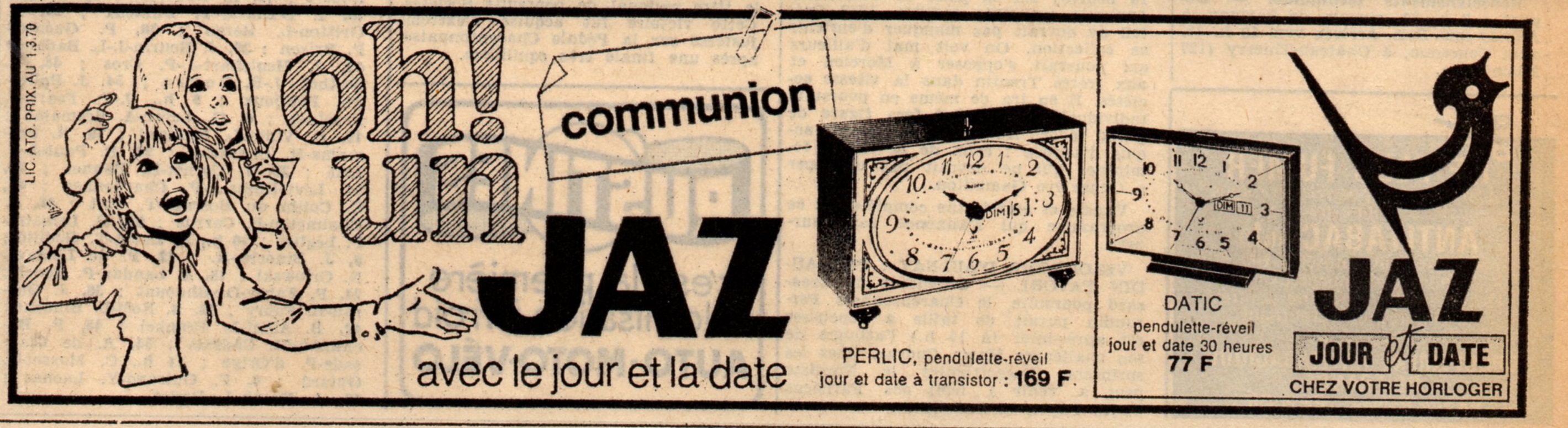 DATIC 1969 à 1972 – JAZ Le Bon Temps